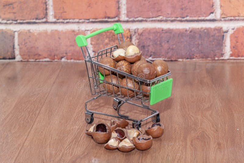 Organic Macadamia Nut on Shopping Cart Stock Photo - Image of nutrition ...