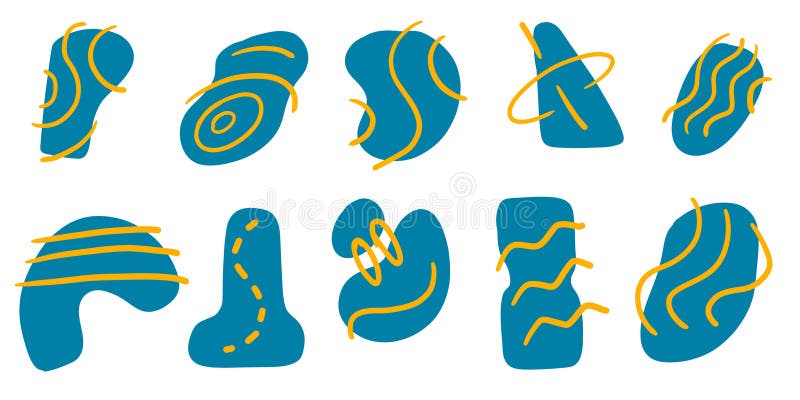 Organic Marble Shape. Doodle Curvy Stone. Creative Wavy Decoration with ...