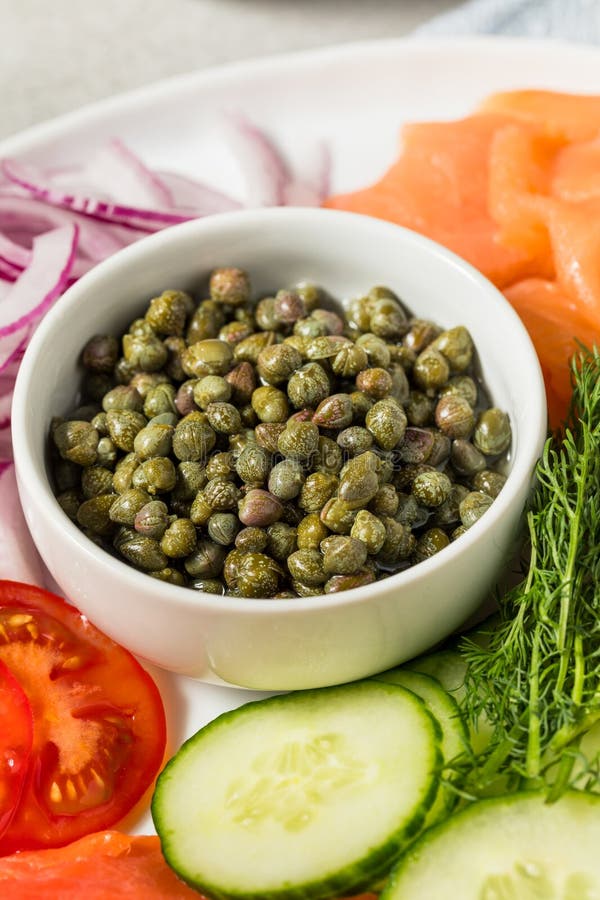 Organic Marinated Green Capers Stock Photo - Image of salty, gourmet ...