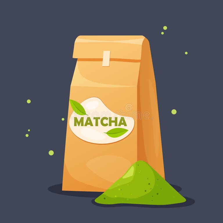 Organic matcha tea powder stock vector. Illustration of greenteapowder ...