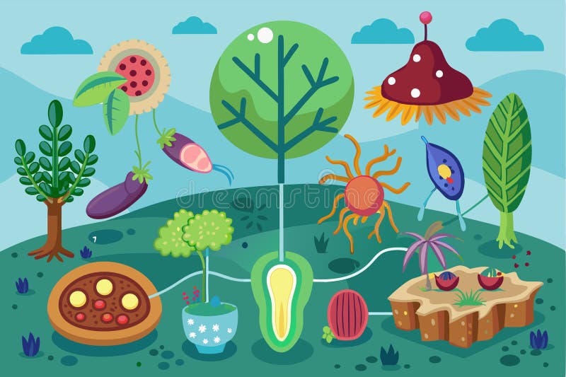 Organic Matter Evolves through Various Stages, Showcasing Flora in a ...