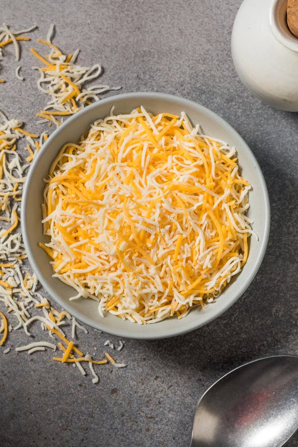 Organic Mexican Shredded Cheese Stock Photo - Image of grated, product ...