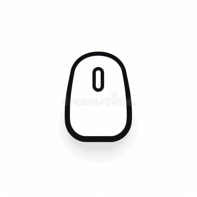 Organic Minimalism: Computer Mouse Icon with Button for Website Stock ...