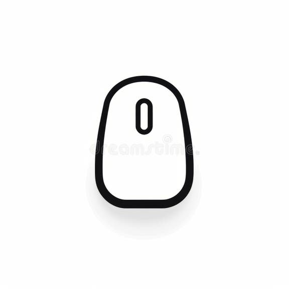 Organic Minimalism: Computer Mouse Icon with Button for Website Stock ...