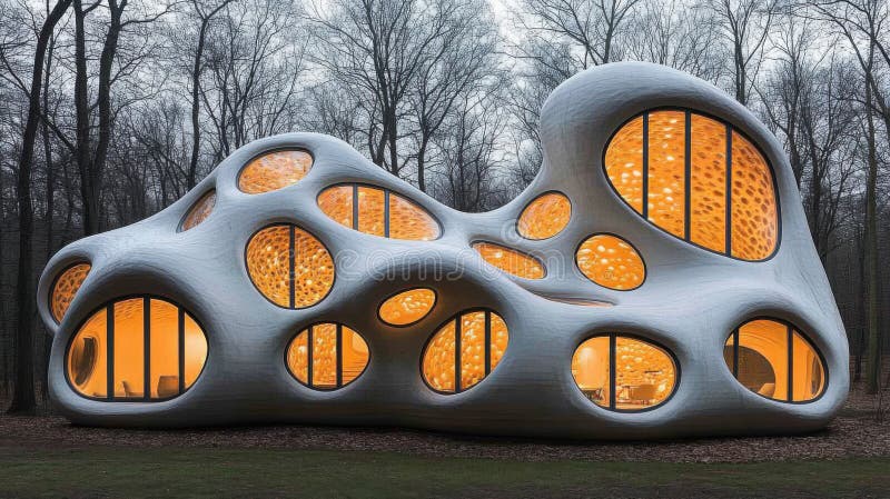 Organic Modern Architecture Stock Illustration - Illustration of ...