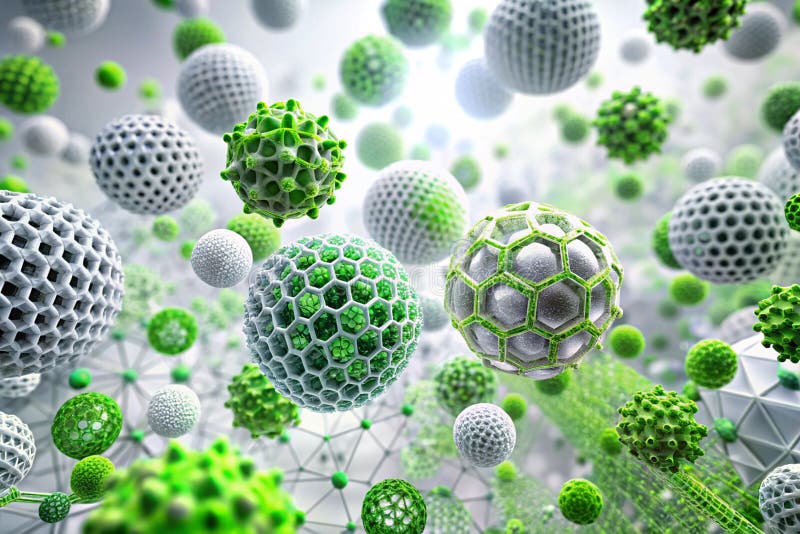 Organic Nanostructures. a Striking Image Showing Various Geometric ...