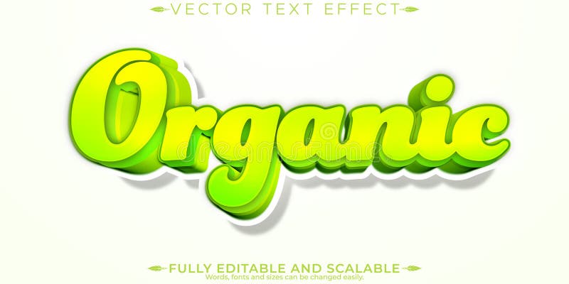 Organic Natural Text Effect, Editable Green and Nature Text Style Stock ...