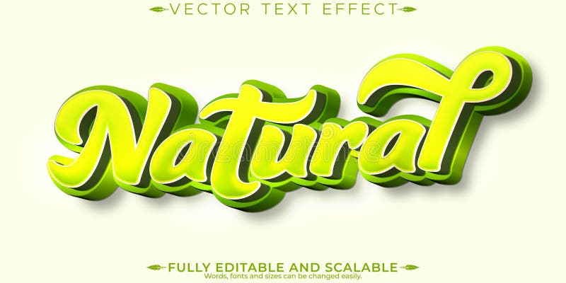 Organic Natural Text Effect, Editable Green and Nature Text Style Stock ...
