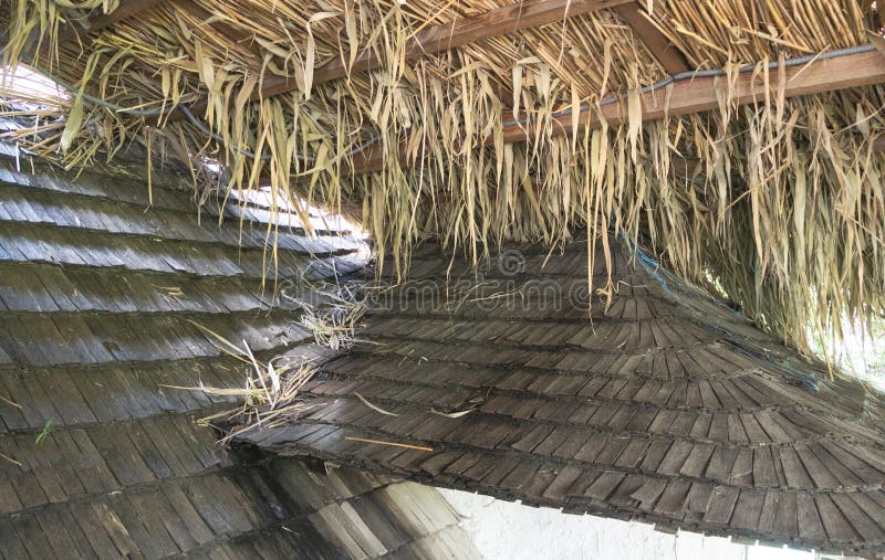 Organic and Natural Thatched Roof in the Village Stock Photo - Image of ...