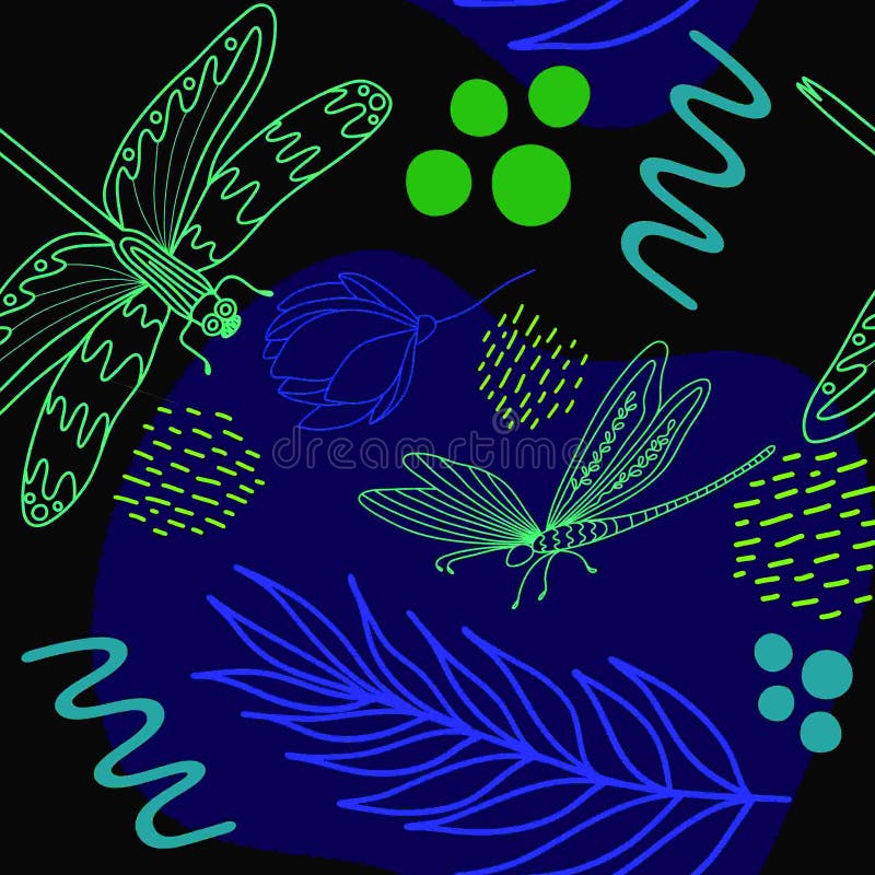 Organic Nature Vector Seamless Pattern. Stock Vector - Illustration of ...