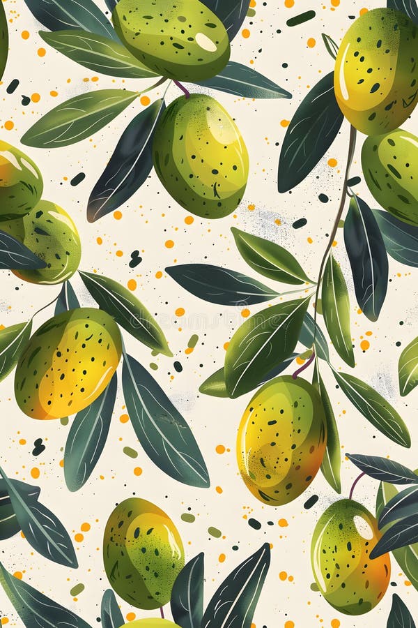 Organic Olives and Leaf: Modern and Minimalist Illustration. Stock ...