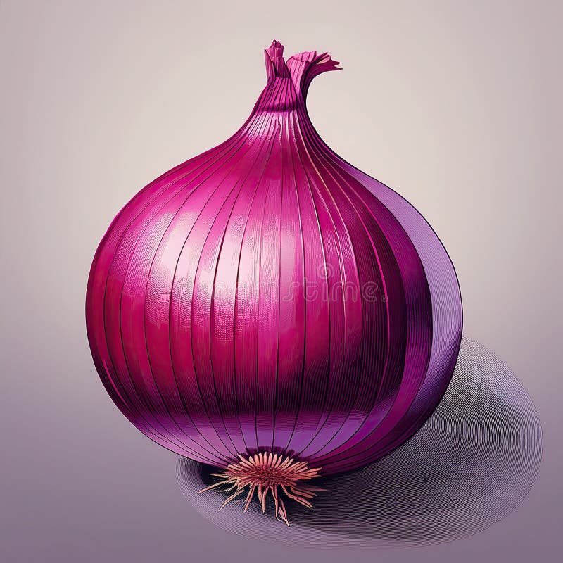 Organic Onion with Minimalist Composition Stock Illustration ...