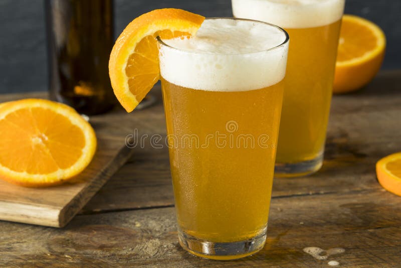 Organic Orange Citrus Craft Beer Stock Photo - Image of froth, juicy ...