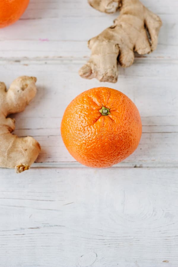 Organic Orange and Ginger Root Stock Photo - Image of white, diet: 86604368