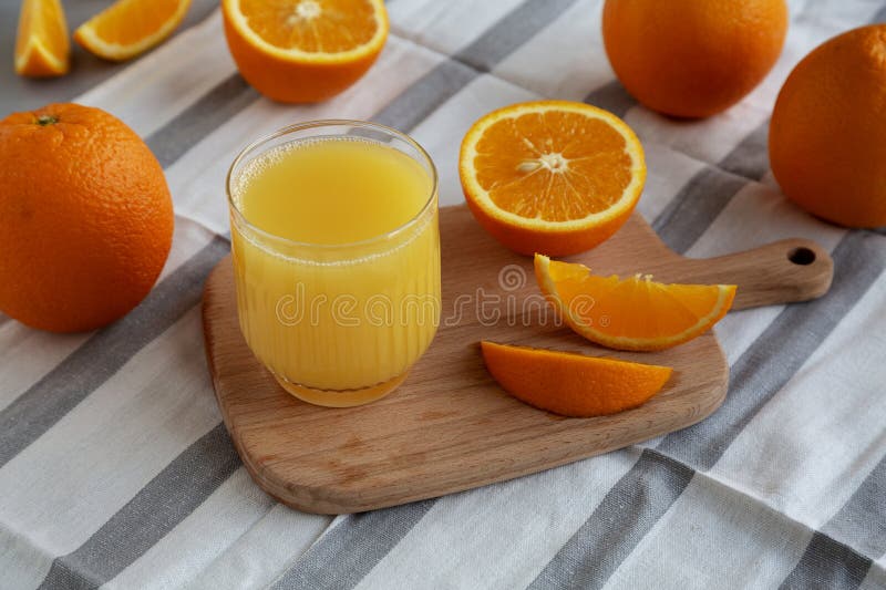 Organic Orange Juice in a Glass, Side View Stock Image - Image of ...