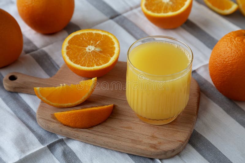 Organic Orange Juice in a Glass, Side View Stock Image - Image of ...
