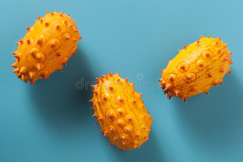 Organic Orange Kiwano Melon Stock Image - Image of nutrition, horn ...