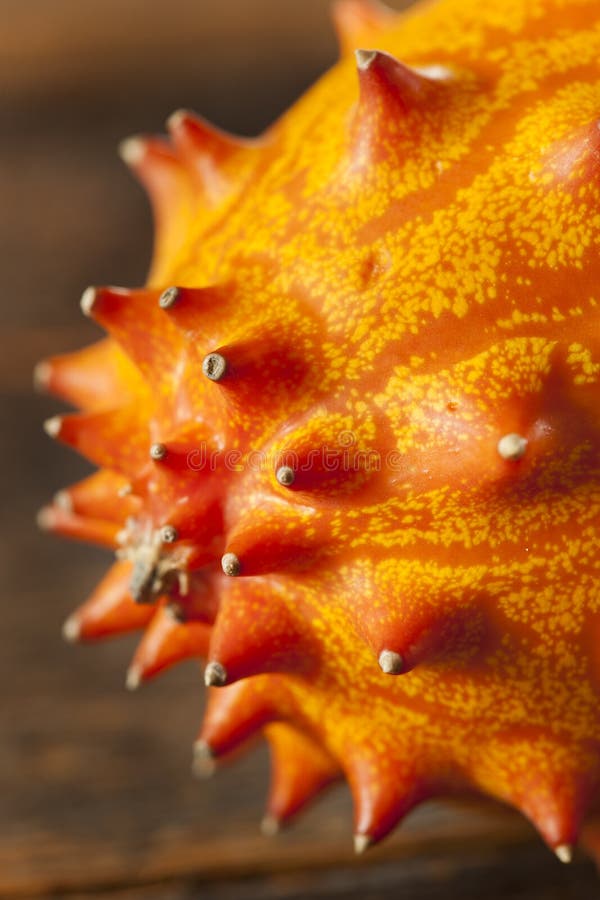 Organic Orange Kiwano Melon Stock Photo - Image of green, ingredient ...