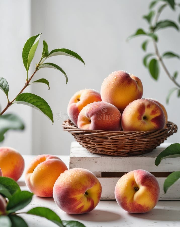 Organic Orchard Peach Harvest Featuring Fresh and Nutritious Fruits ...