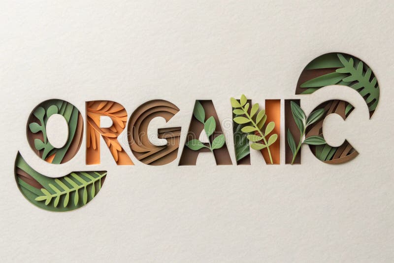 ORGANIC Paper Cut Text Effect - Generetaed by Ai Stock Illustration ...