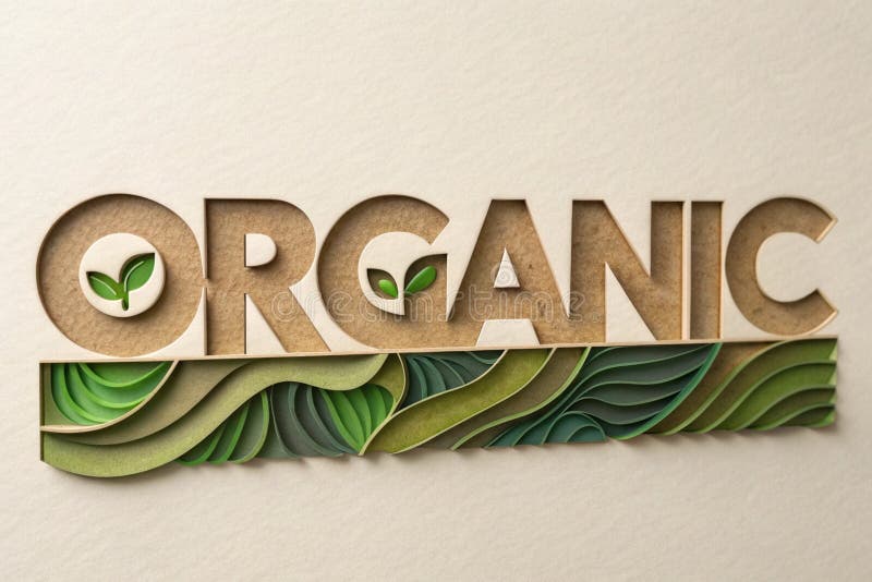 ORGANIC Paper Cut Text Effect - Generetaed by Ai Stock Illustration ...