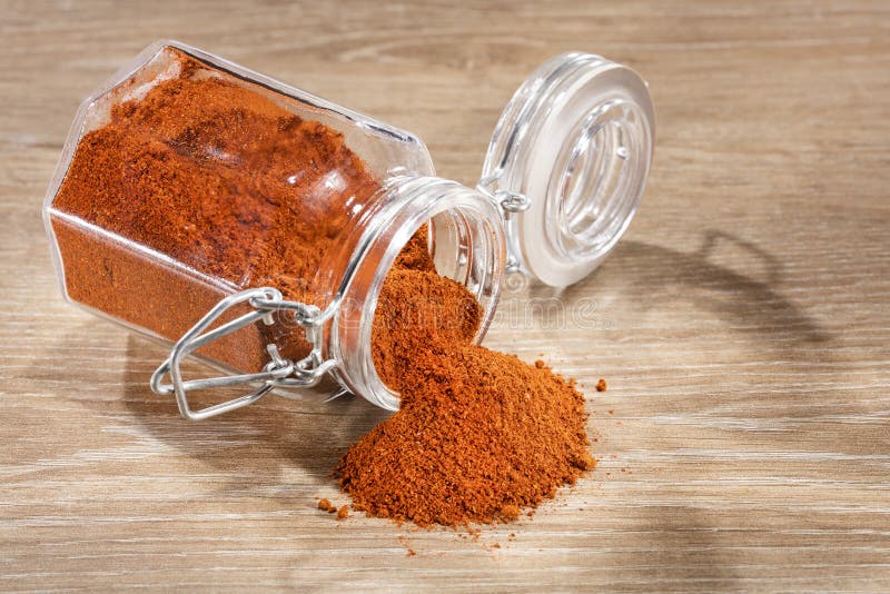Organic Paprika Powder in the Jar - Capsicum Annuum Stock Image - Image ...