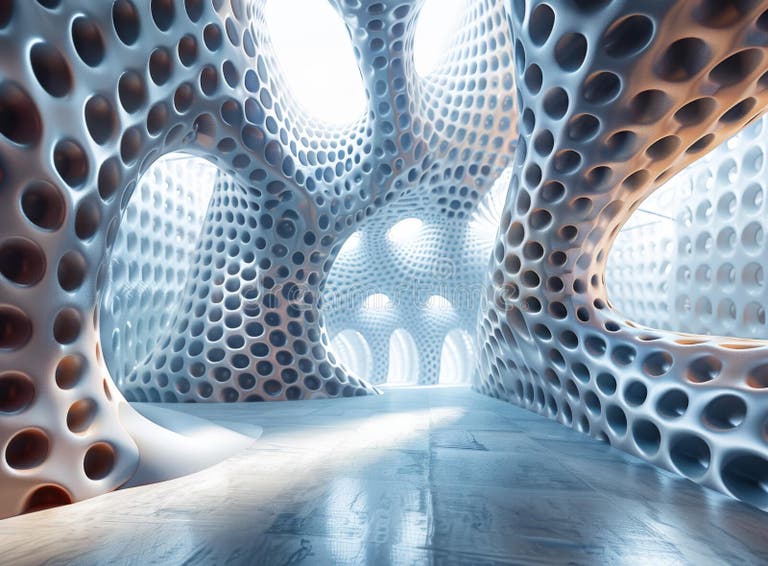 Organic Parametric Futuristic Architecture Generated Using AI. Stock ...