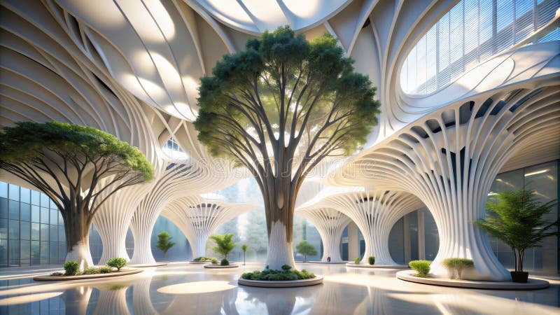 Organic Parametric Structure a Futuristic Interior Blending Nature and ...