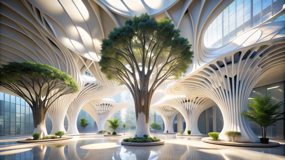 Organic Parametric Structure a Futuristic Interior Blending Nature and ...