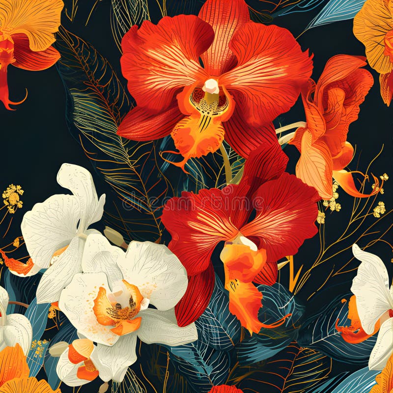 Organic Pattern Inspired by the Intricate Textures of a Blooming Orchid ...