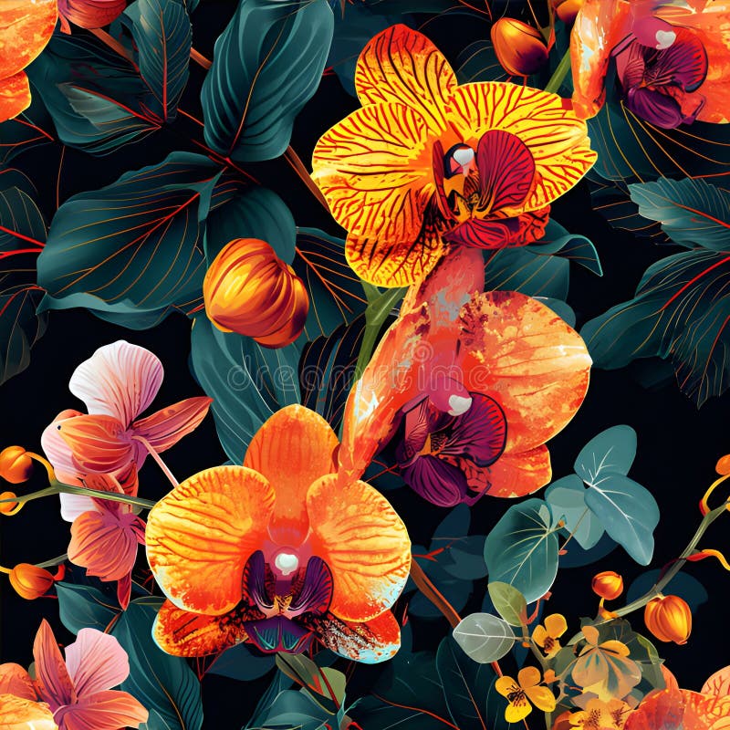 Organic Pattern Inspired by the Intricate Textures of a Blooming Orchid ...