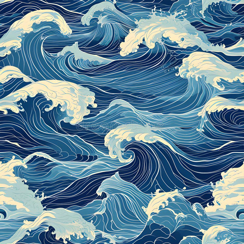 Organic Pattern that Mirrors the Rhythmic Movements of Waves Crashing ...