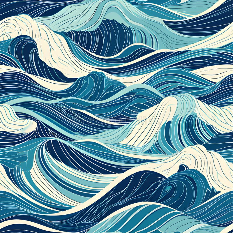 Organic Pattern that Mirrors the Rhythmic Movements of Waves Crashing ...