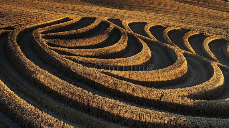 Organic Patterns Formed by Alternating Crop Rows . Stock Image - Image ...