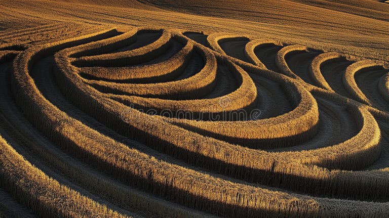 Organic Patterns Formed by Alternating Crop Rows . Stock Image - Image ...