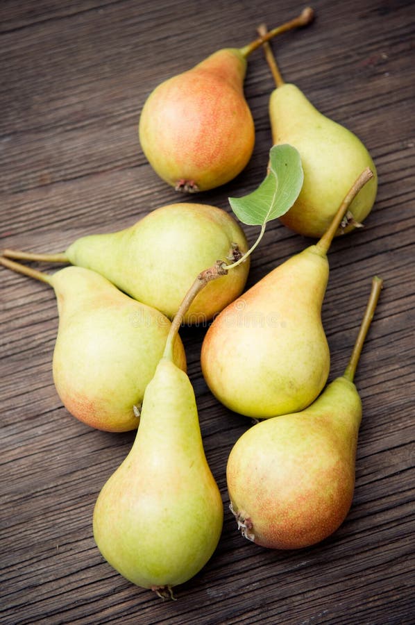 Organic pears stock image. Image of fresh, wooden, brown - 20067179