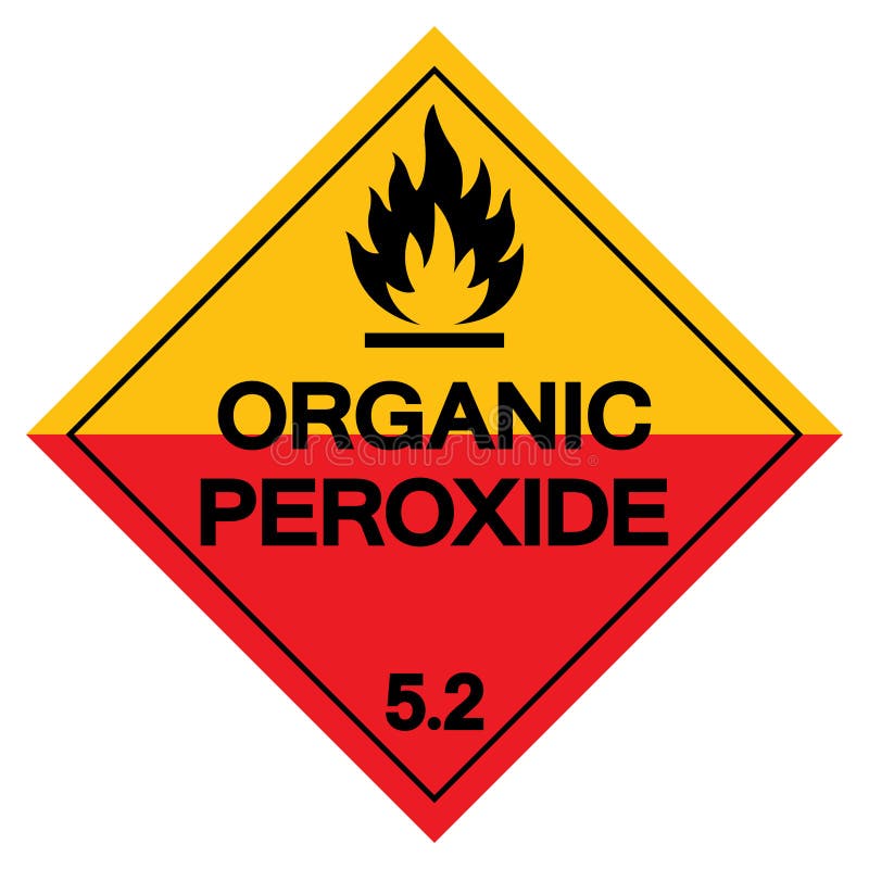 Organic Peroxide Class 5.2 Symbol Sign ,Vector Illustration, Isolate on ...