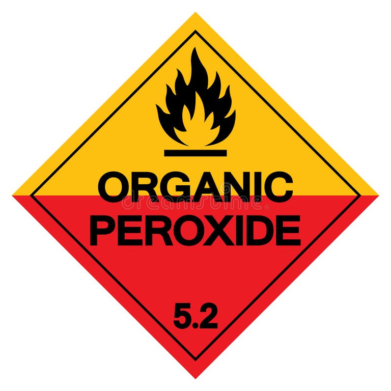 Organic Peroxide Class 5.2 Symbol Sign ,Vector Illustration, Isolate on ...
