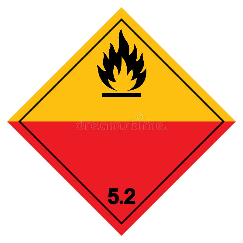 Organic Peroxide Class 5.2 Symbol Sign ,Vector Illustration, Isolate on ...
