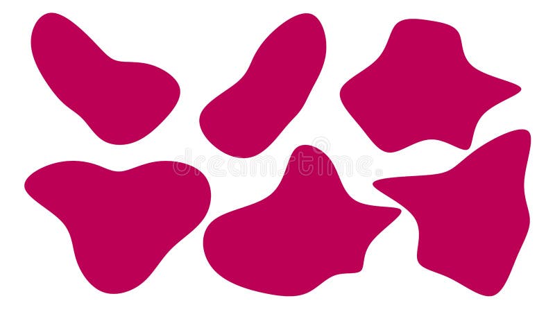 Organic Pink Blobs Irregular Shape. Abstract Fluid Shapes Vector Set ...