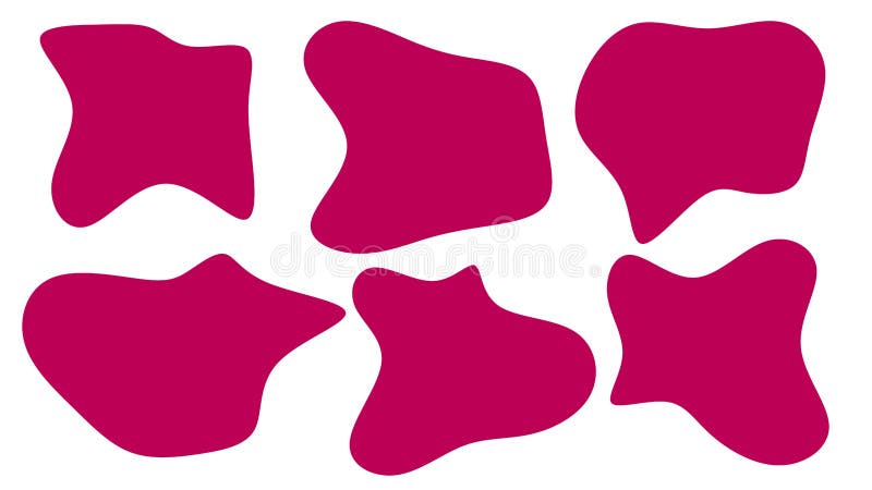 Organic Pink Blobs Irregular Shape. Abstract Fluid Shapes Vector Set ...