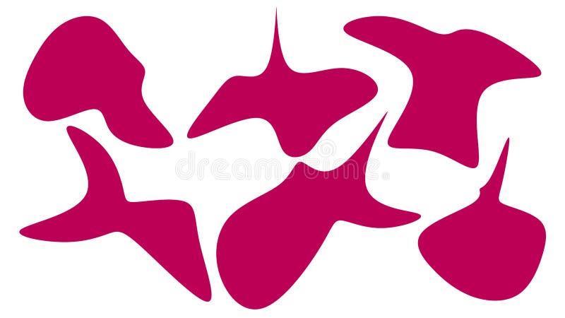Organic Pink Blobs Irregular Shape. Abstract Fluid Shapes Vector Set ...