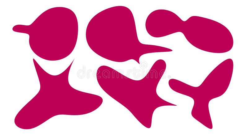 Organic Pink Blobs Irregular Shape. Abstract Fluid Shapes Vector Set ...