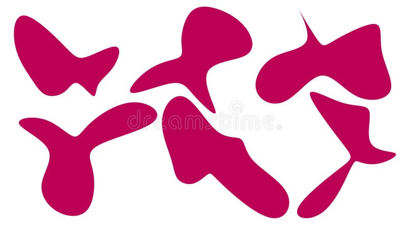 Organic Pink Blobs Irregular Shape. Abstract Fluid Shapes Vector Set ...