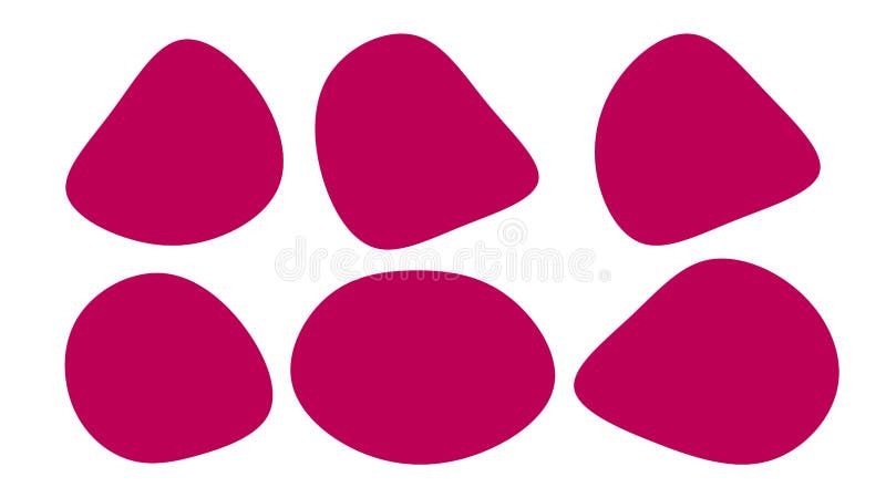 Organic Pink Blobs Irregular Shape. Abstract Fluid Shapes Vector Set ...