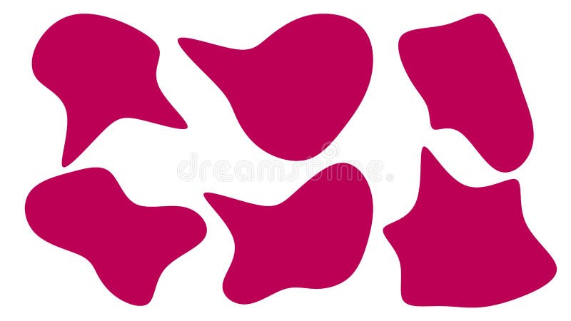 Organic Pink Blobs Irregular Shape. Abstract Fluid Shapes Vector Set ...
