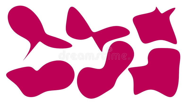 Organic Pink Blobs Irregular Shape. Abstract Fluid Shapes Vector Set ...