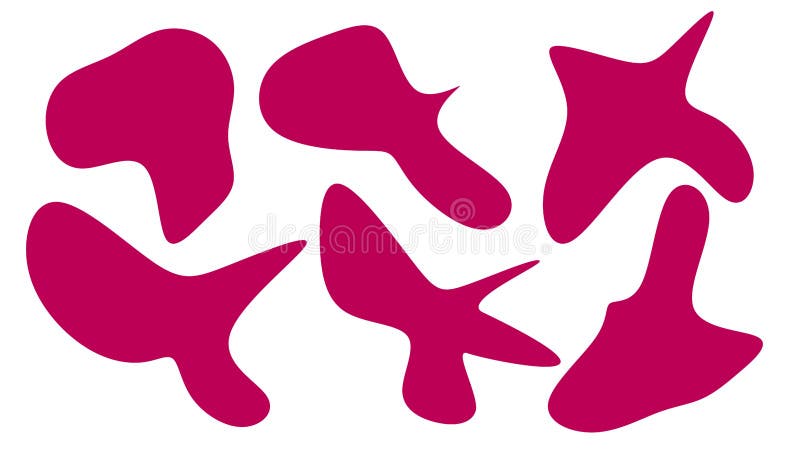 Organic Pink Blobs Irregular Shape. Abstract Fluid Shapes Vector Set ...