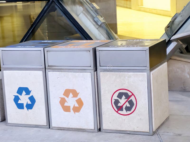 (Organic, Plastic, Paper, General) Metal Trash Bin for Different ...