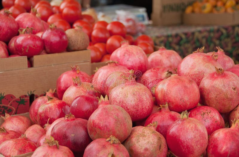 Organic Pomegranates in Season Stock Image - Image of season ...